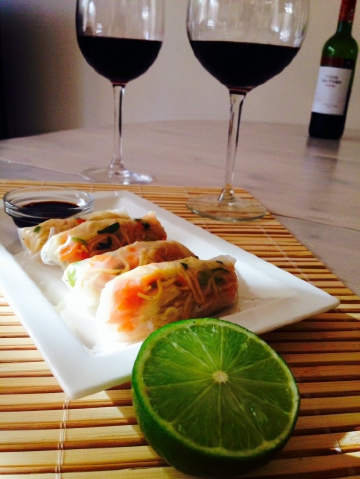 Loempia rolletjes met kip en groente